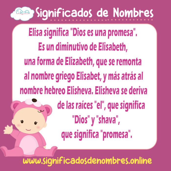 Significado de Elisa 🥇【 APODOS, ORIGEN Y MÁS