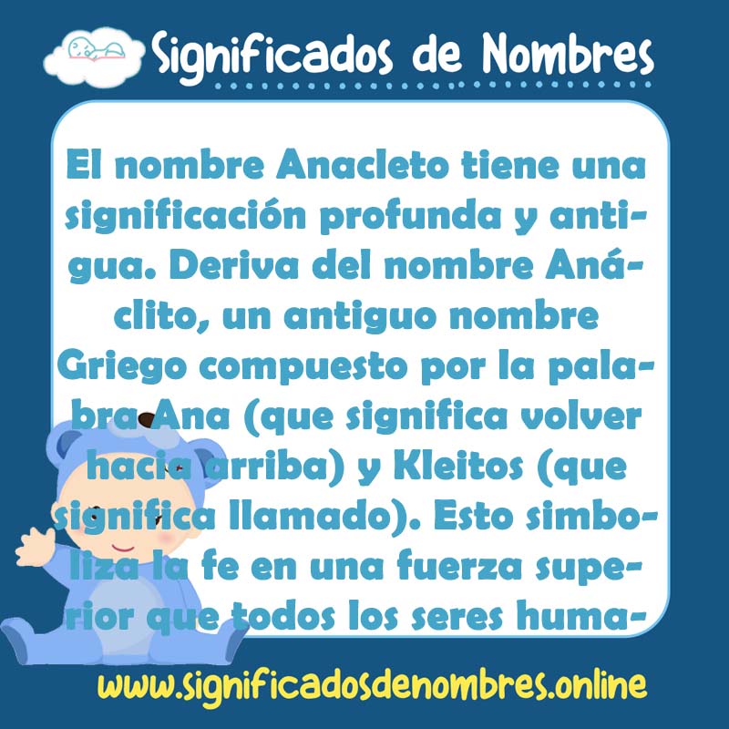Significado de Anacleto 【 APODOS, ORIGEN Y MÁS