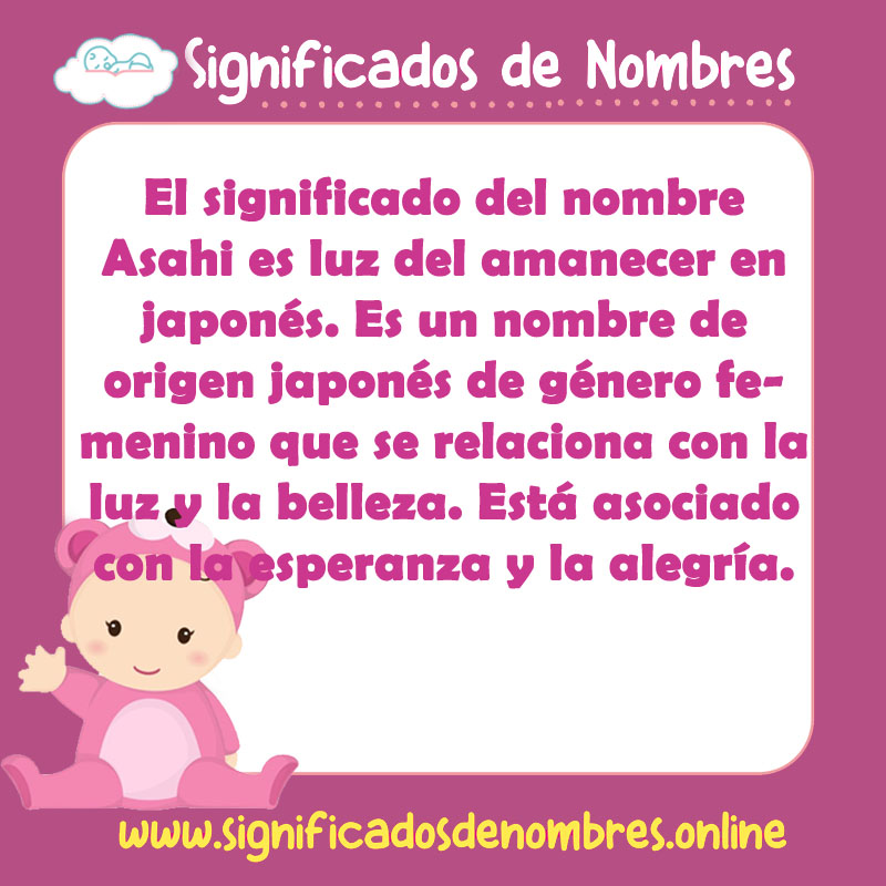 Significado de Asahi 【 APODOS, ORIGEN Y MÁS