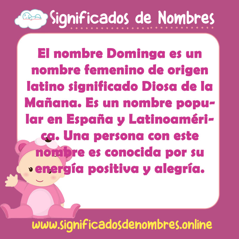 Significado de Dominga 【 APODOS, ORIGEN Y MÁS