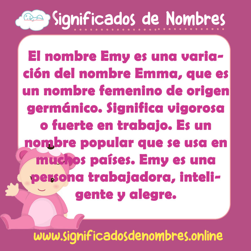 Significado de Emy 【 APODOS, ORIGEN Y MÁS