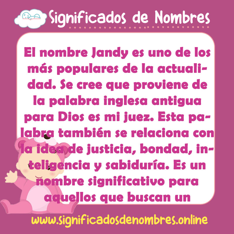 Significado de Jandy 【 APODOS, ORIGEN Y MÁS