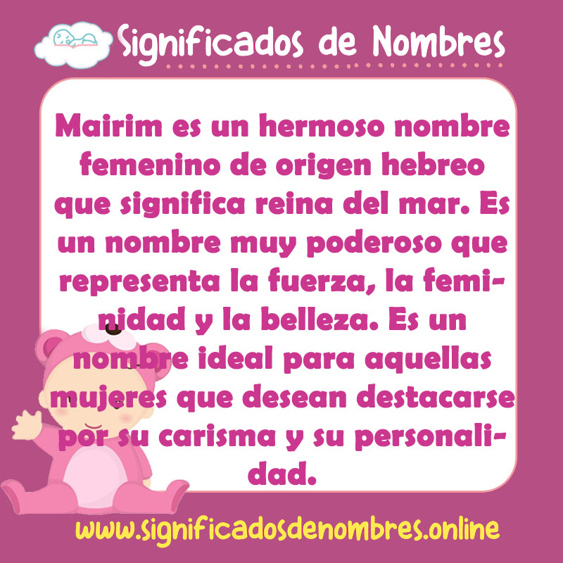 Significado de Mairim 【 APODOS, ORIGEN Y MÁS