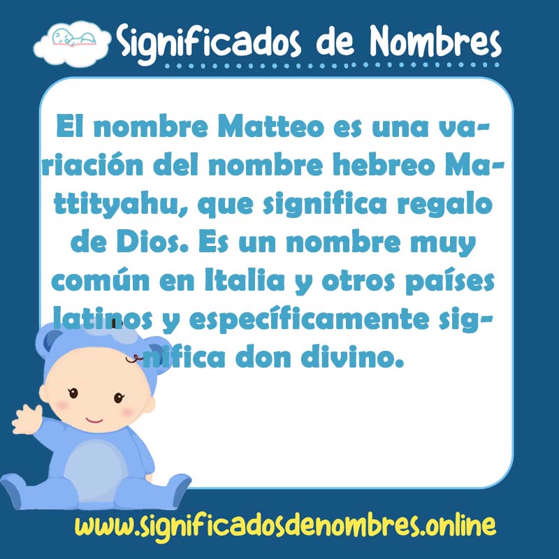 Significado de Matteo 【 APODOS, ORIGEN Y MÁS