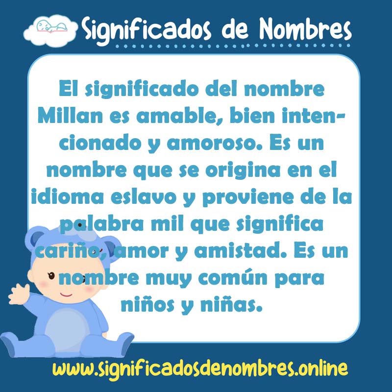 Significado de Millan 【 APODOS, ORIGEN Y MÁS