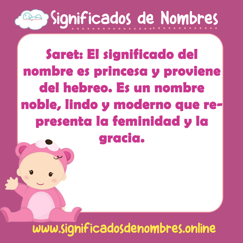 Significado de Saret 【 APODOS, ORIGEN Y MÁS