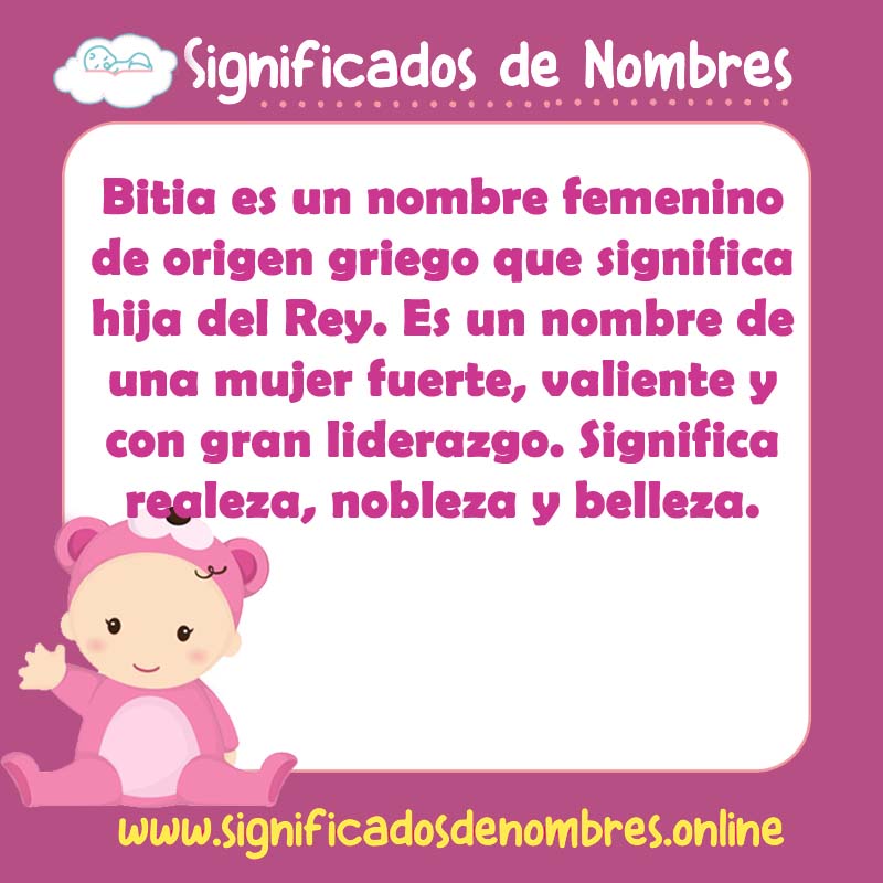 Significado de Bitia 【 APODOS, ORIGEN Y MÁS