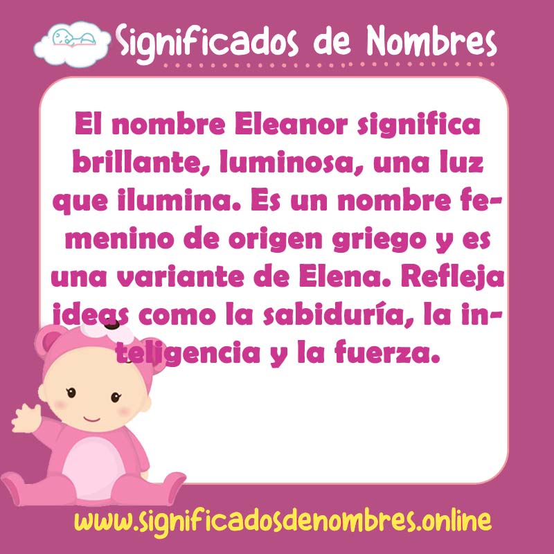 Significado de Eleanor 【 APODOS, ORIGEN Y MÁS