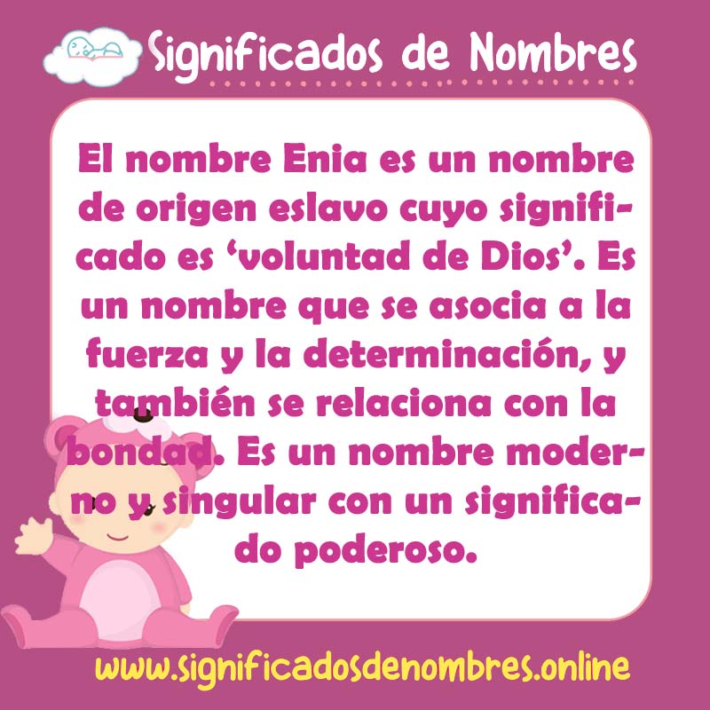 Significado de Enia 【 APODOS, ORIGEN Y MÁS