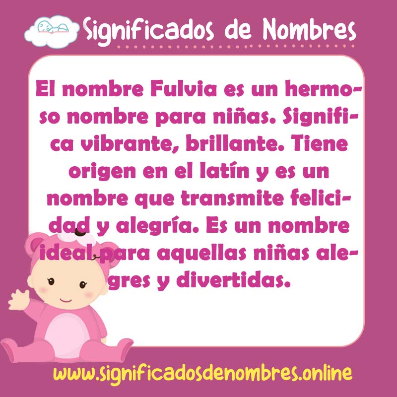 Significado de Fulvia 【 APODOS, ORIGEN Y MÁS