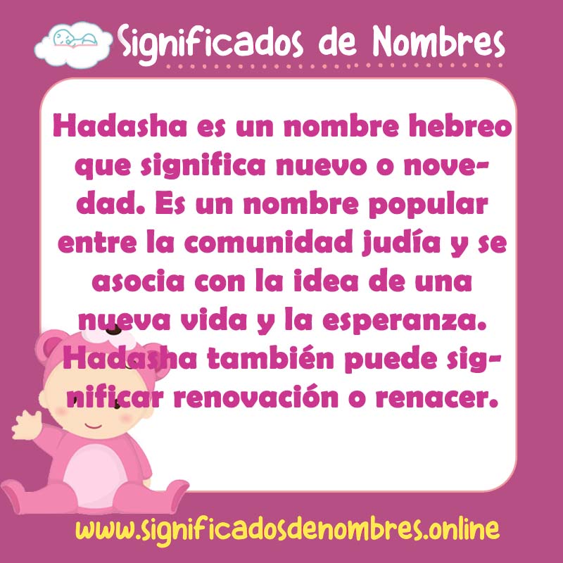 Significado de Hadasha 【 APODOS, ORIGEN Y MÁS