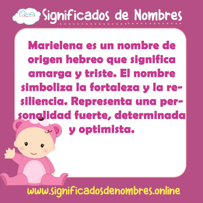 Significado de Marielena 【 APODOS, ORIGEN Y MÁS