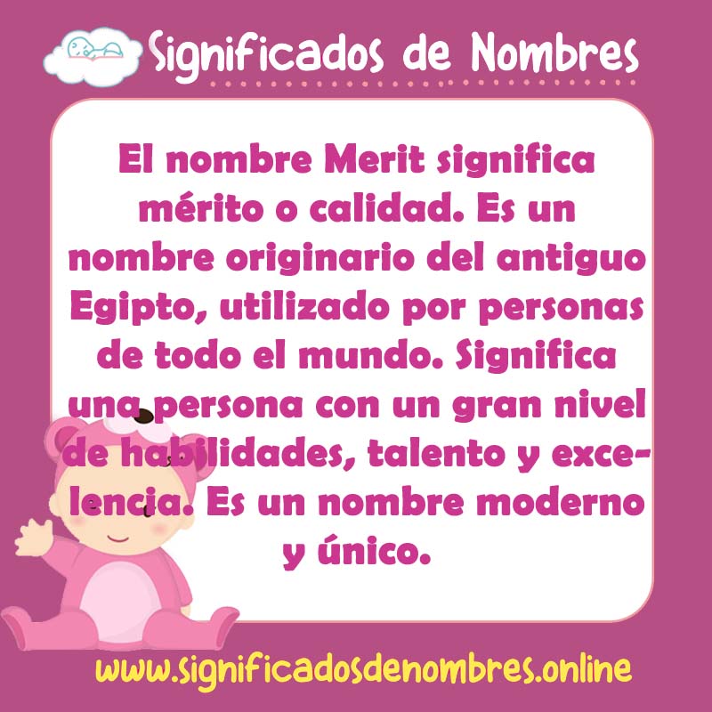 Significado de Merit 【 APODOS, ORIGEN Y MÁS