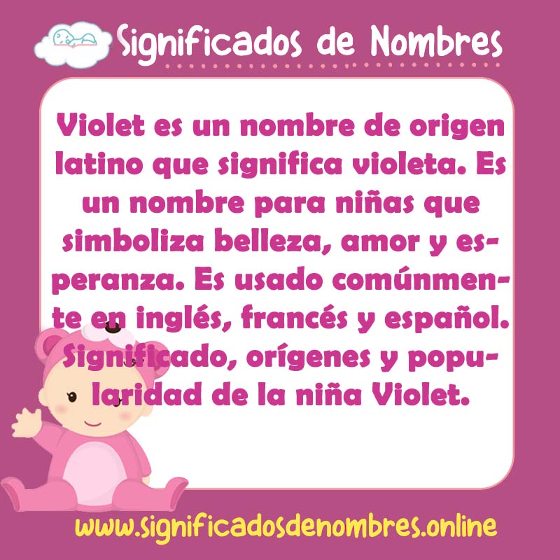 Significado de Violet 【 APODOS, ORIGEN Y MÁS
