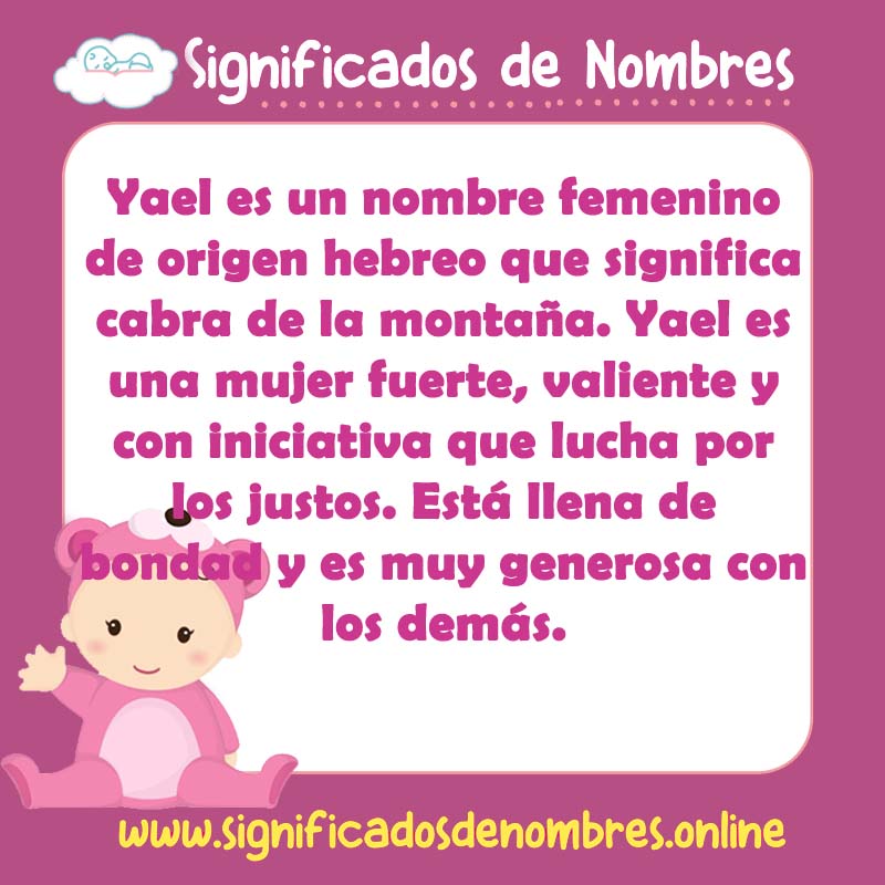 Significado de Yael Femenino 【 APODOS, ORIGEN Y MÁS
