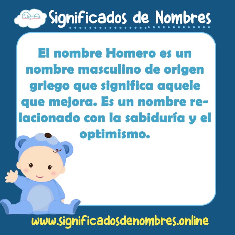 Significado de Homero 【 APODOS, ORIGEN Y MÁS