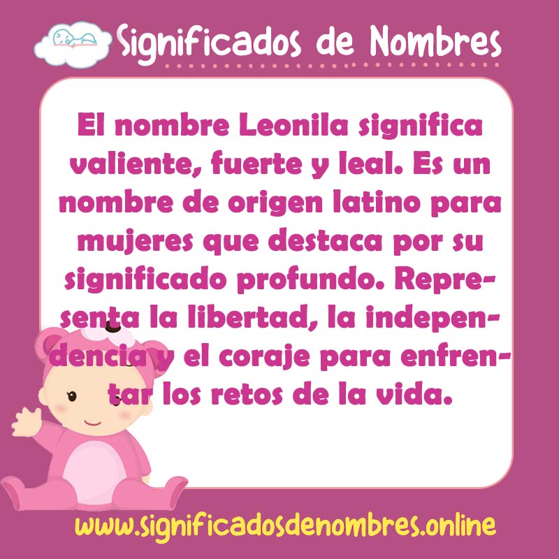 Significado de Leonila 【 APODOS, ORIGEN Y MÁS