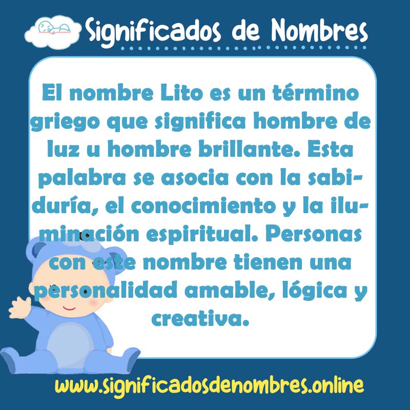 Significado de Lito 【 APODOS, ORIGEN Y MÁS