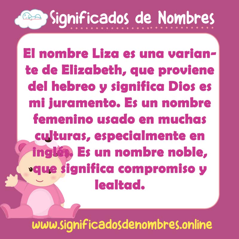 Significado de Liza 【 APODOS, ORIGEN Y MÁS