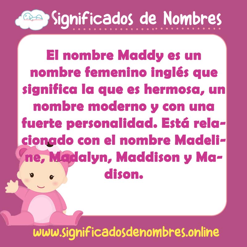 Significado de Maddy 【 APODOS, ORIGEN Y MÁS