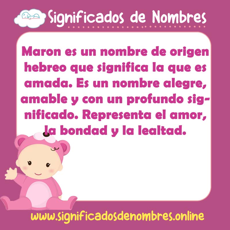 Significado de Maron 【 APODOS, ORIGEN Y MÁS