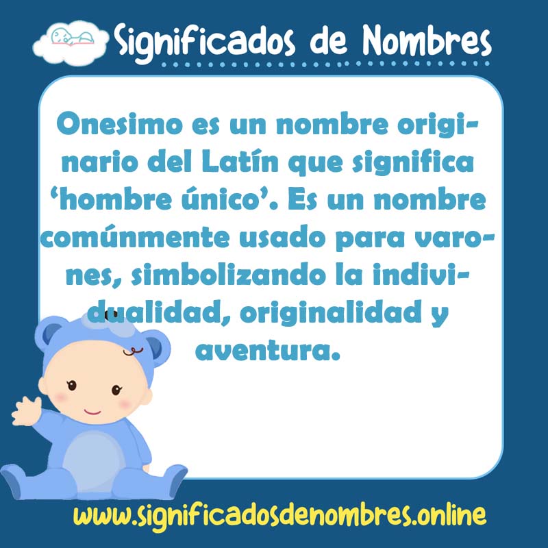 Significado de Onesimo 【 APODOS, ORIGEN Y MÁS