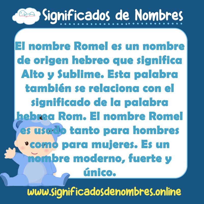 Significado de Romel 【 APODOS, ORIGEN Y MÁS