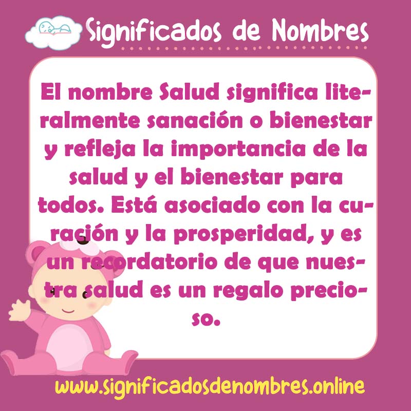 Significado de Salud 【 APODOS, ORIGEN Y MÁS