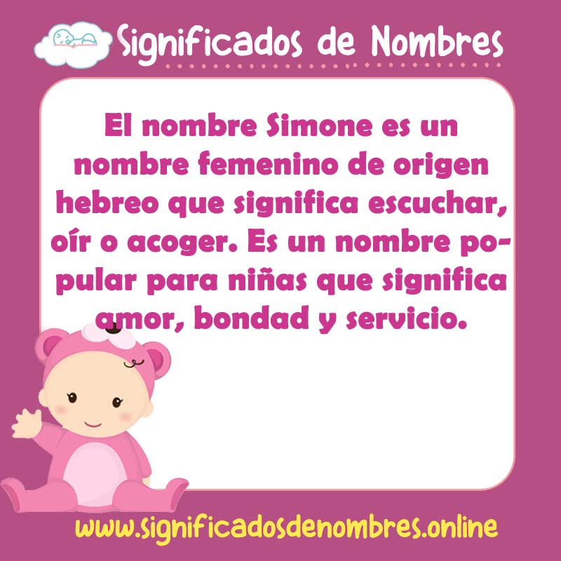 Significado de Simone 【 APODOS, ORIGEN Y MÁS