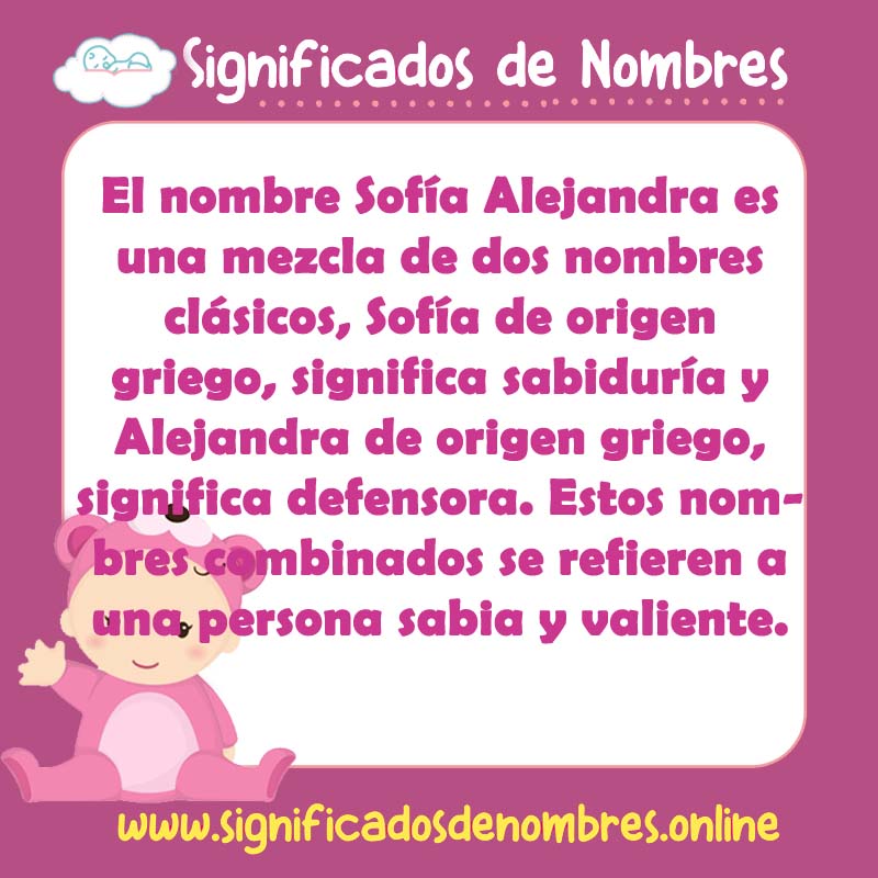 Significado de Sofia Alejandra 【 APODOS, ORIGEN Y MÁS