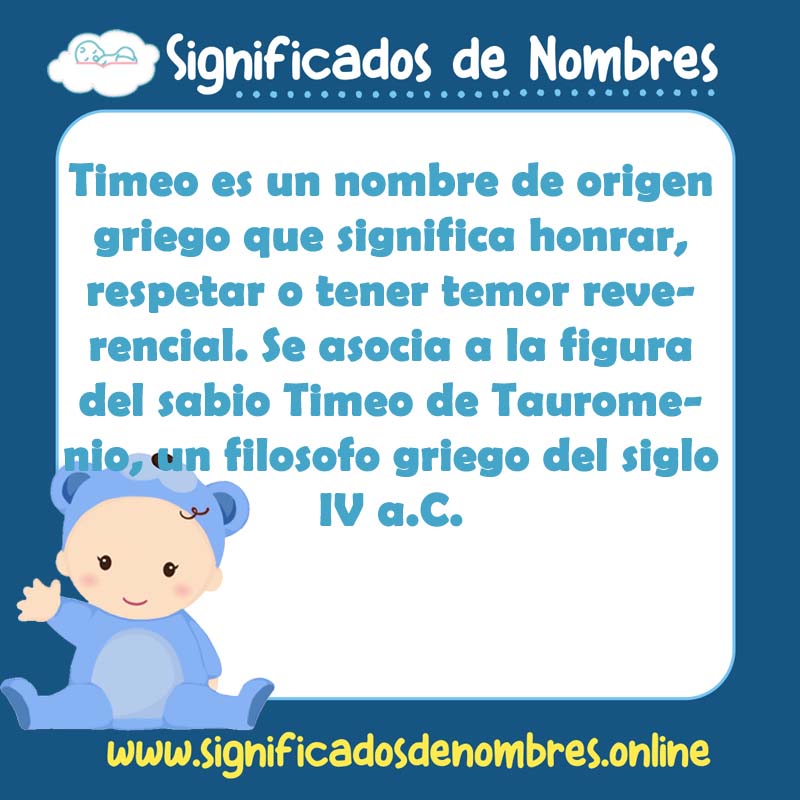 Significado de Timeo 【 APODOS, ORIGEN Y MÁS