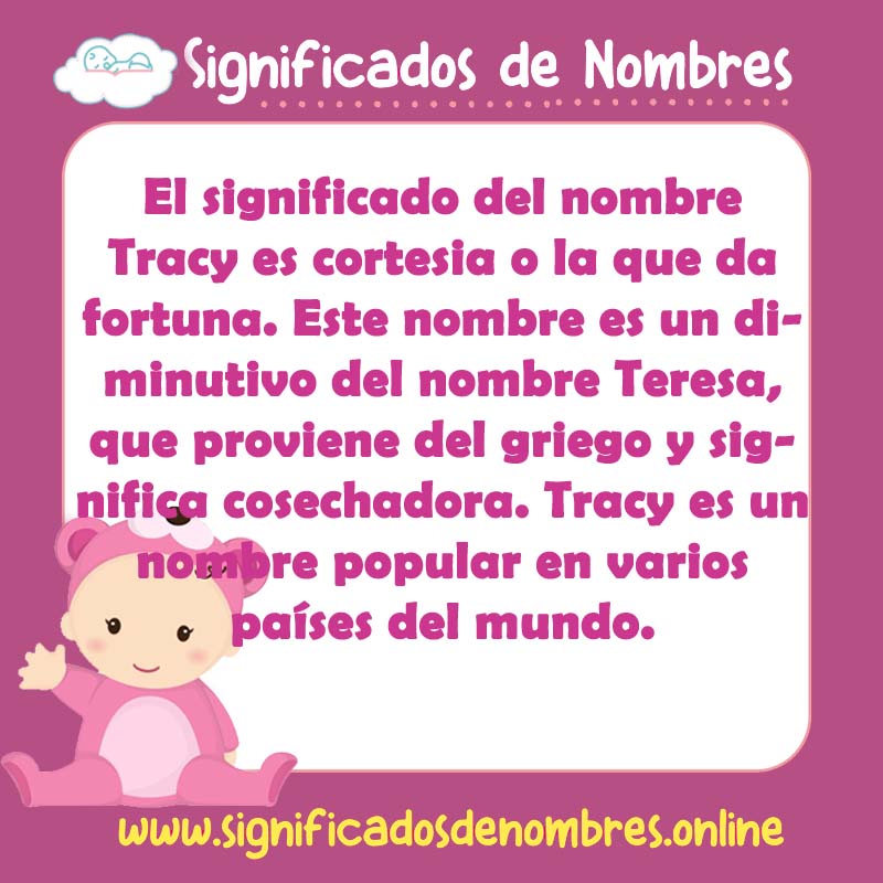 Significado de Tracy 【 APODOS, ORIGEN Y MÁS