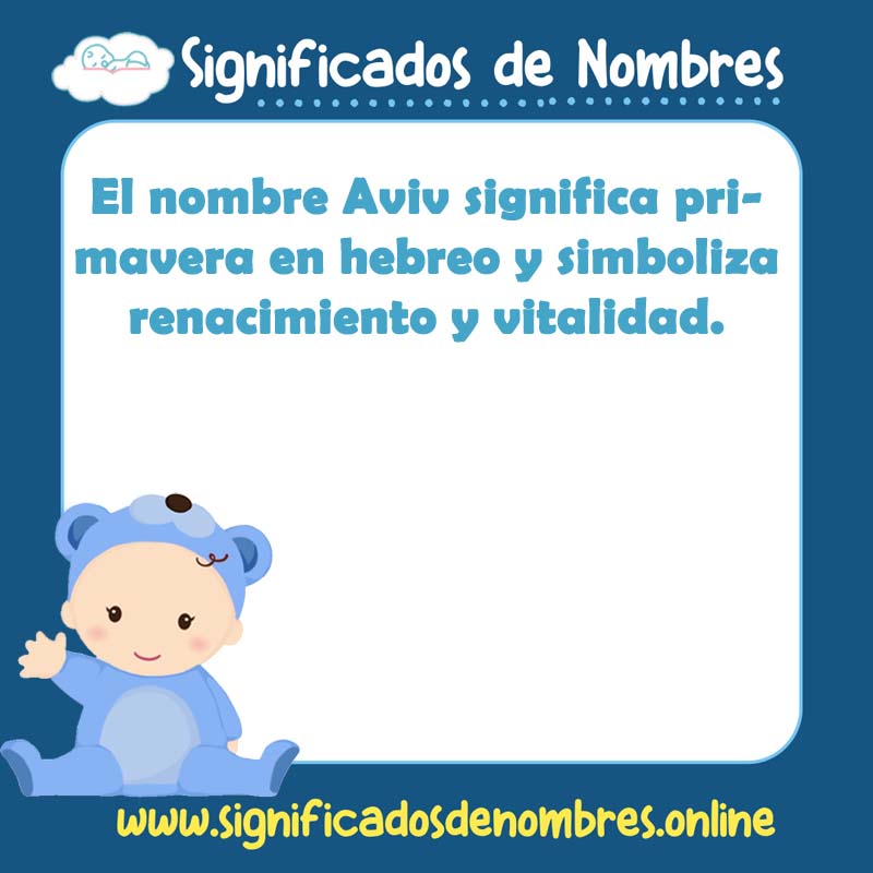 Significado de Aviv 【 APODOS, ORIGEN Y MÁS